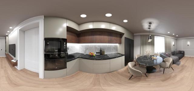 Visualization of the kitchen-living room | Virtual 3D/VR tour | Татьяна ...